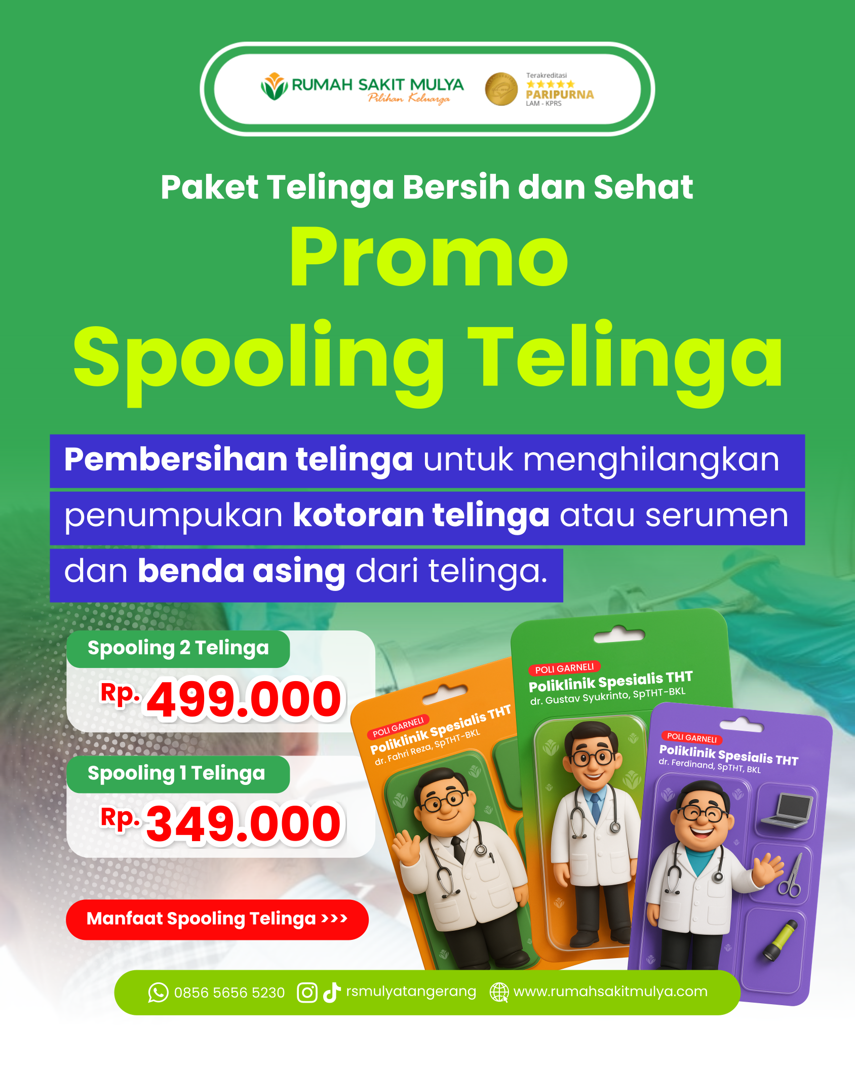 Promo Layanan Spooling Telinga Poliklinik Spesialis THT RS Mulya